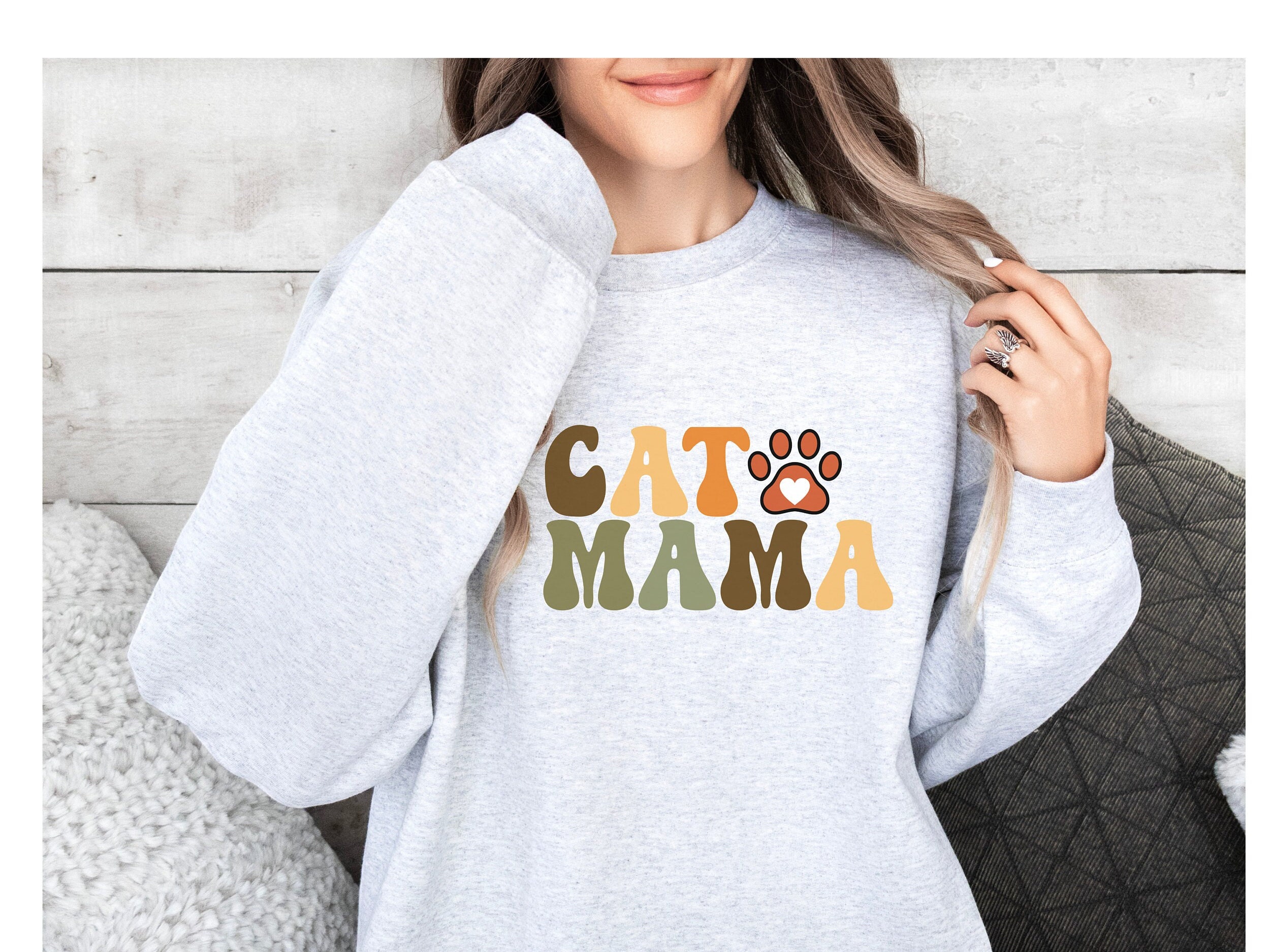 Cat Mama Sweatshirt, Cat Sweatshirt, Cute Cat Sweatshirt, Cat Shirt ...