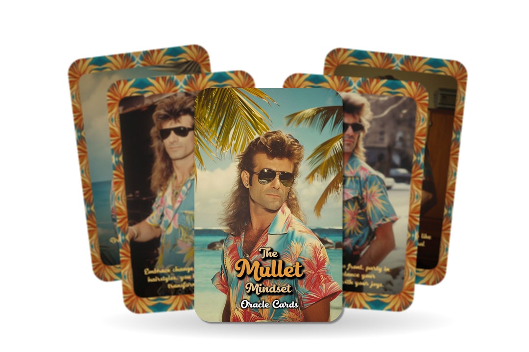 The Mullet Mindset 80's Oracle Cards 22 Cards Novelty Gift Vintage ...