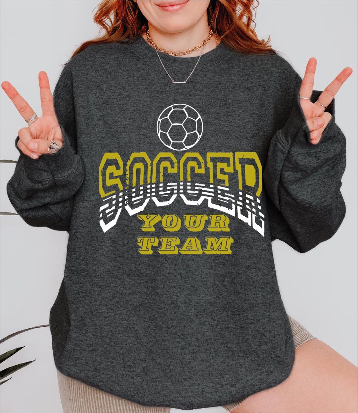 Custom Mascot Soccer Sweatshirt, Personalized Soccer Sweater, Soccer ...