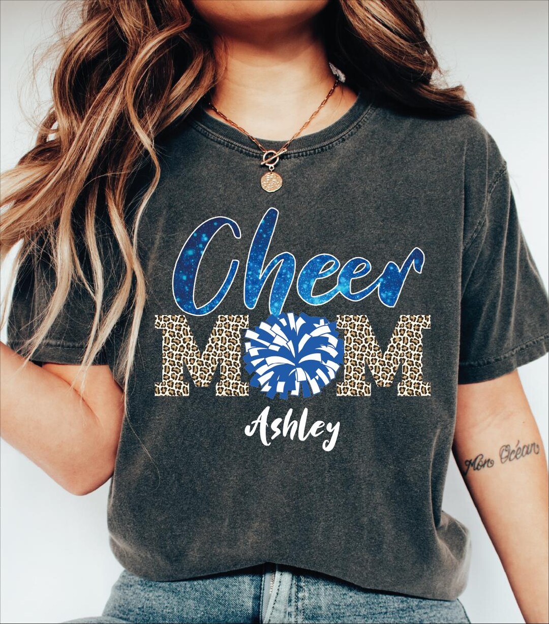 Custom Cheer Mom Leopard Shirt, Cheerleader Tshirt, Custom Cheer Mom ...