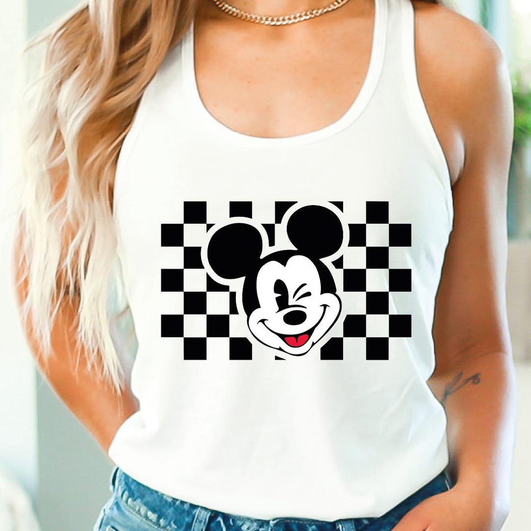 Disney Mickey Tank Top, Retro Minnie Mouse Tank Top, Vintage Style Crop ...