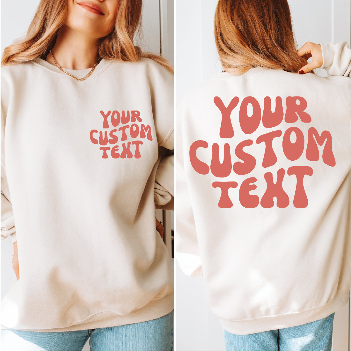 Custom Text Sweatshirt, Customize Text Sweatshirt, Personalized Hoodie ...