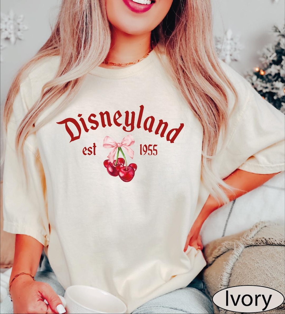 Disneyland Shirt, Disneyland Cherry Tshirt, Pink Disneyland Shirt ...