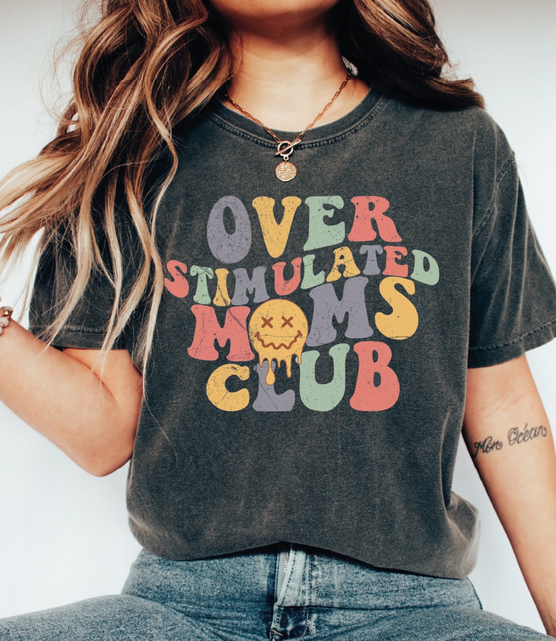 Comfort Colors Over Stimulated Moms Club Shirt, Retro Mom Shirt ...
