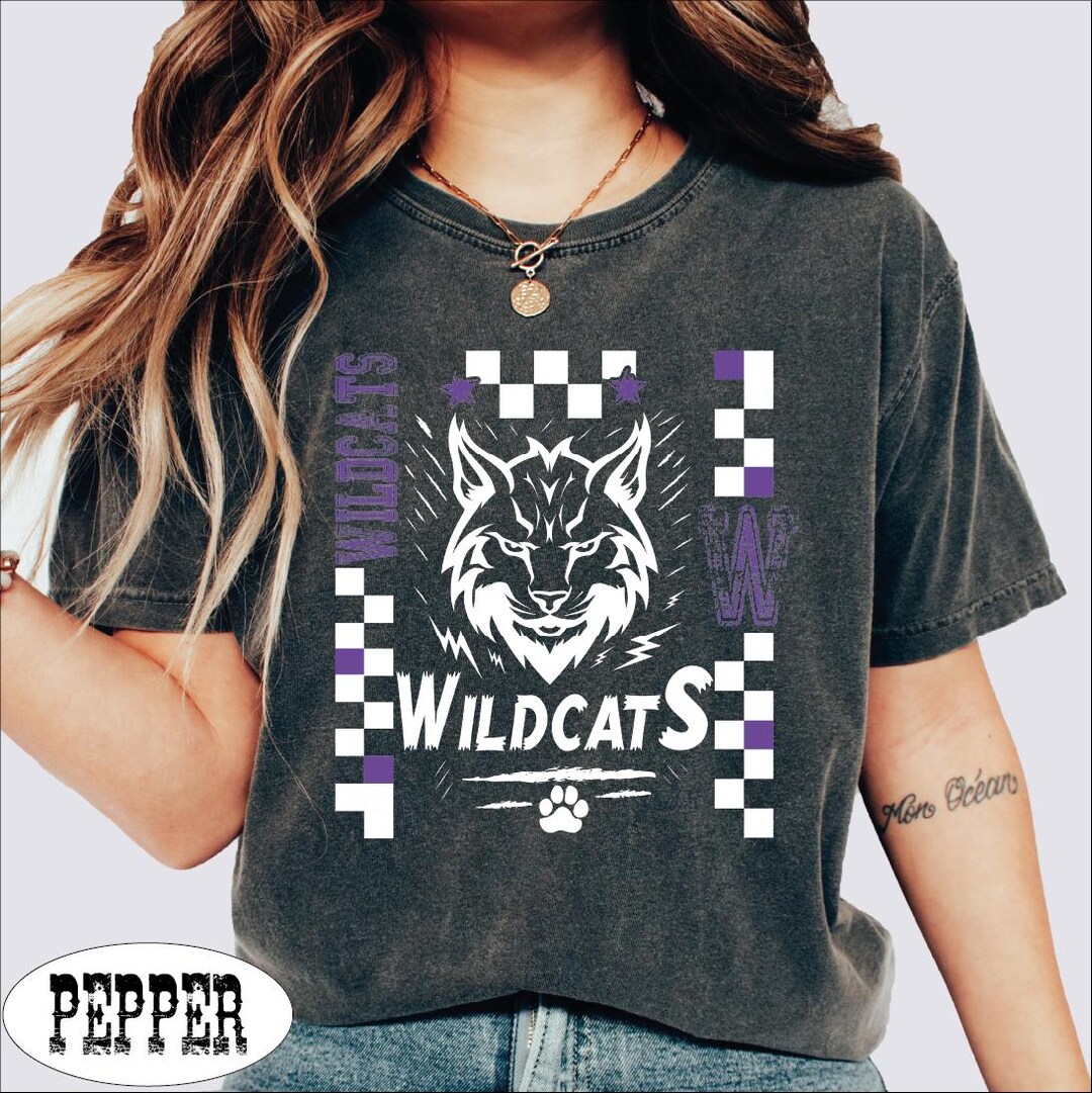 Wildcats Mascot Shirt, Wildcats Team Tshirt, Wildcats School Spirit Tee ...