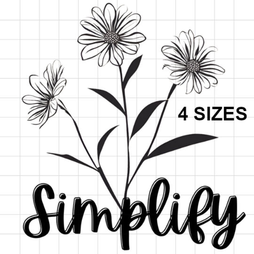 Simplify Flower Print PNG Minimalist Flower Print PNG Black and White ...