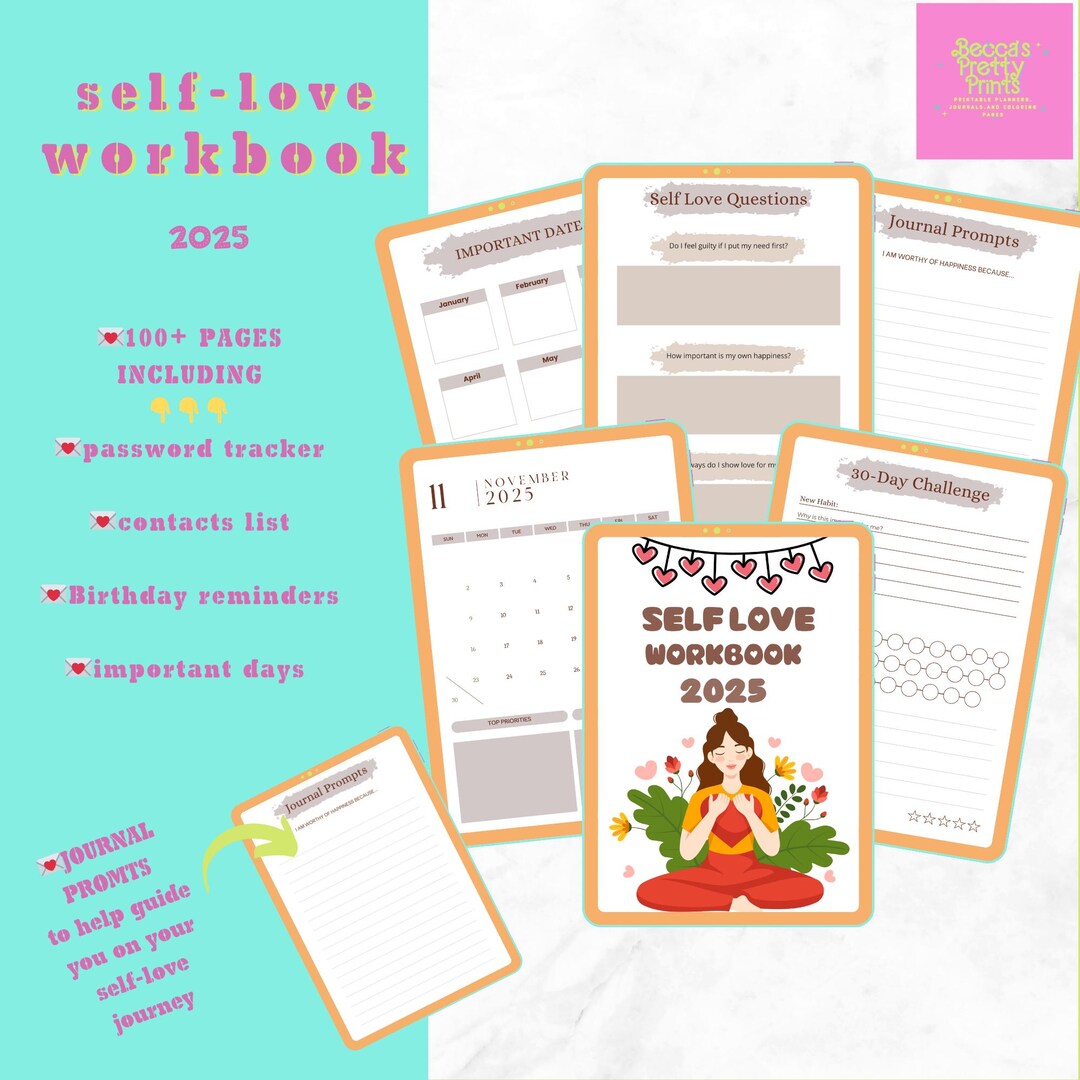 Ultimate Self-love Workbook | 2025 Planner | Self-care & Mindfulness ...