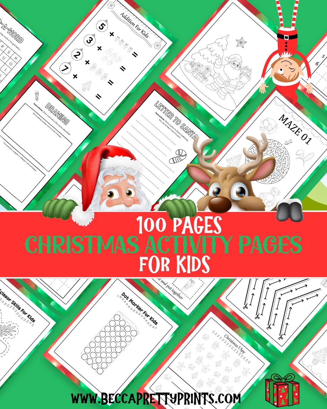 Christmas Activity Pages for Kids – Printable Holiday Worksheets - Etsy