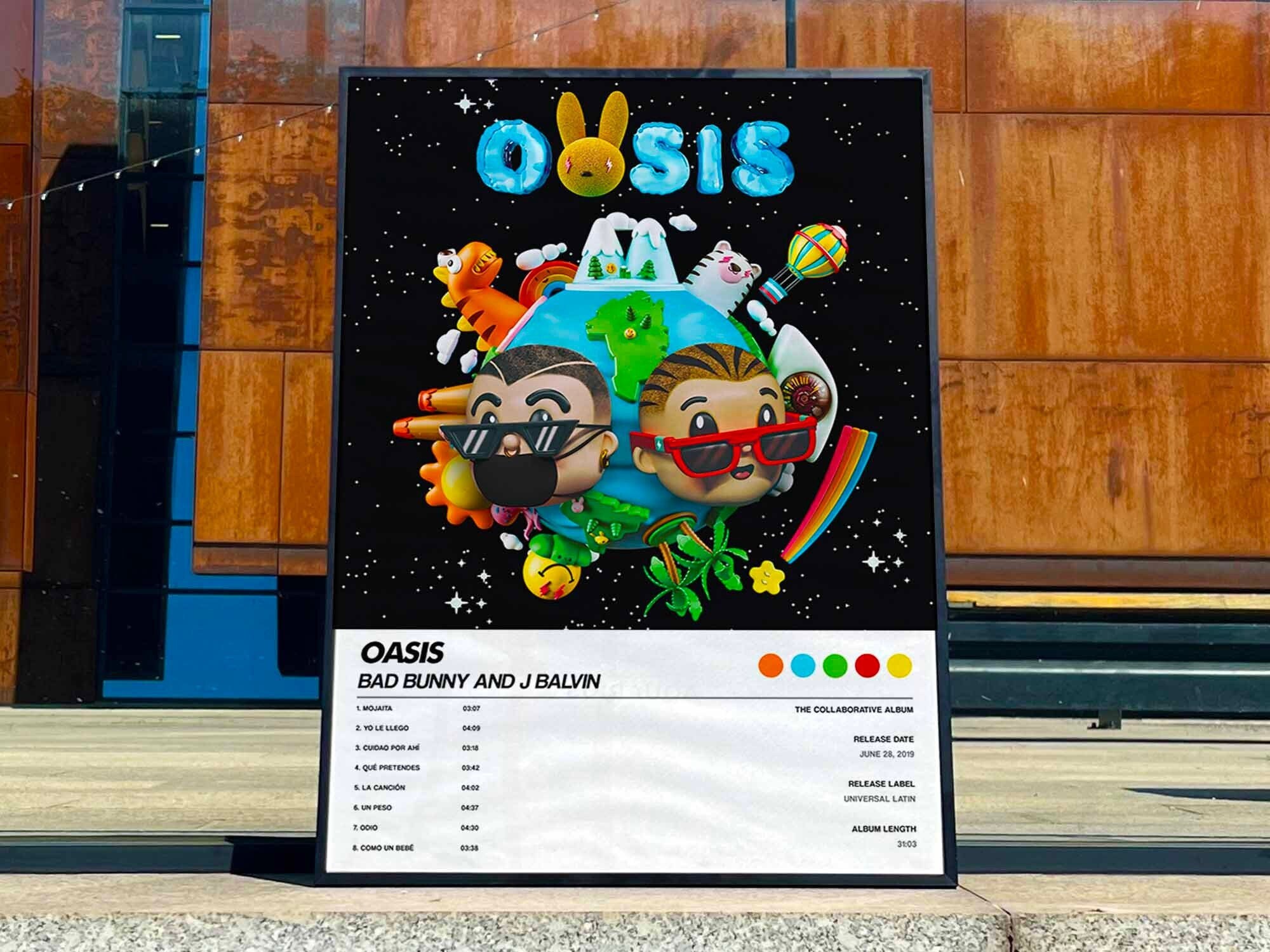 Bad Bunny oasis Album Cover Poster 6 - Etsy