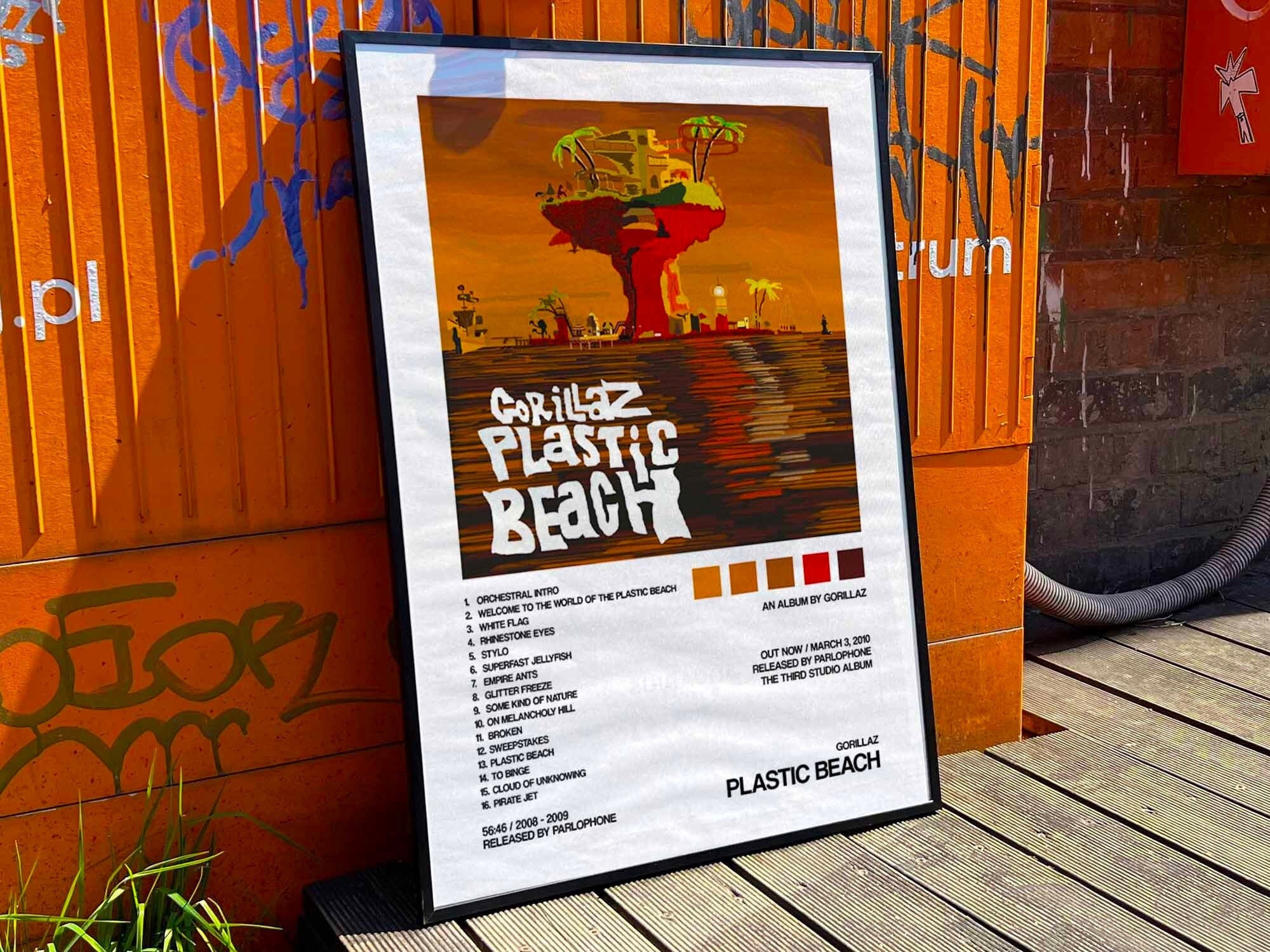 Gorillaz plastic Beach Album Cover Poster 2 RED - Etsy