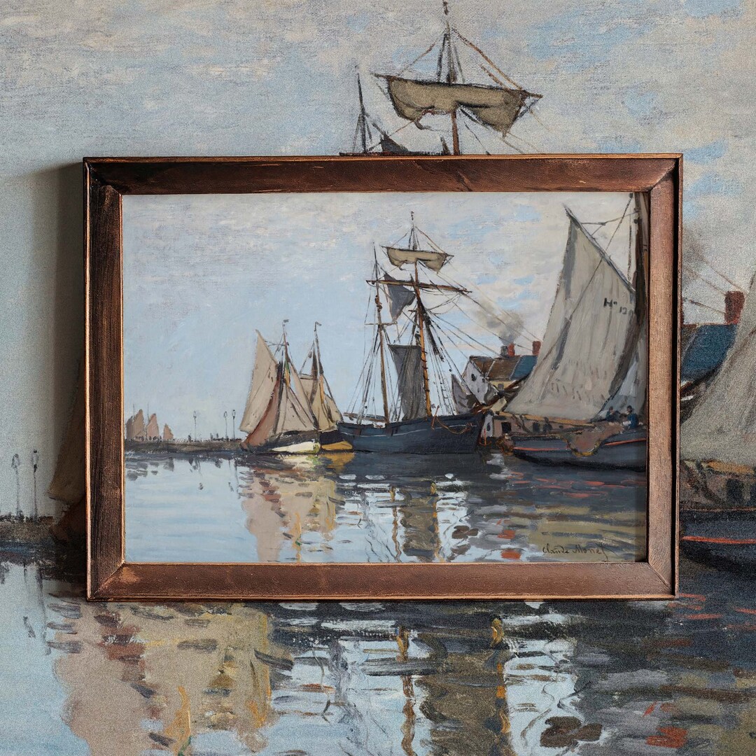 Vintage Claude Monet Reproduction Painting Impressionist Art Decor Wall ...