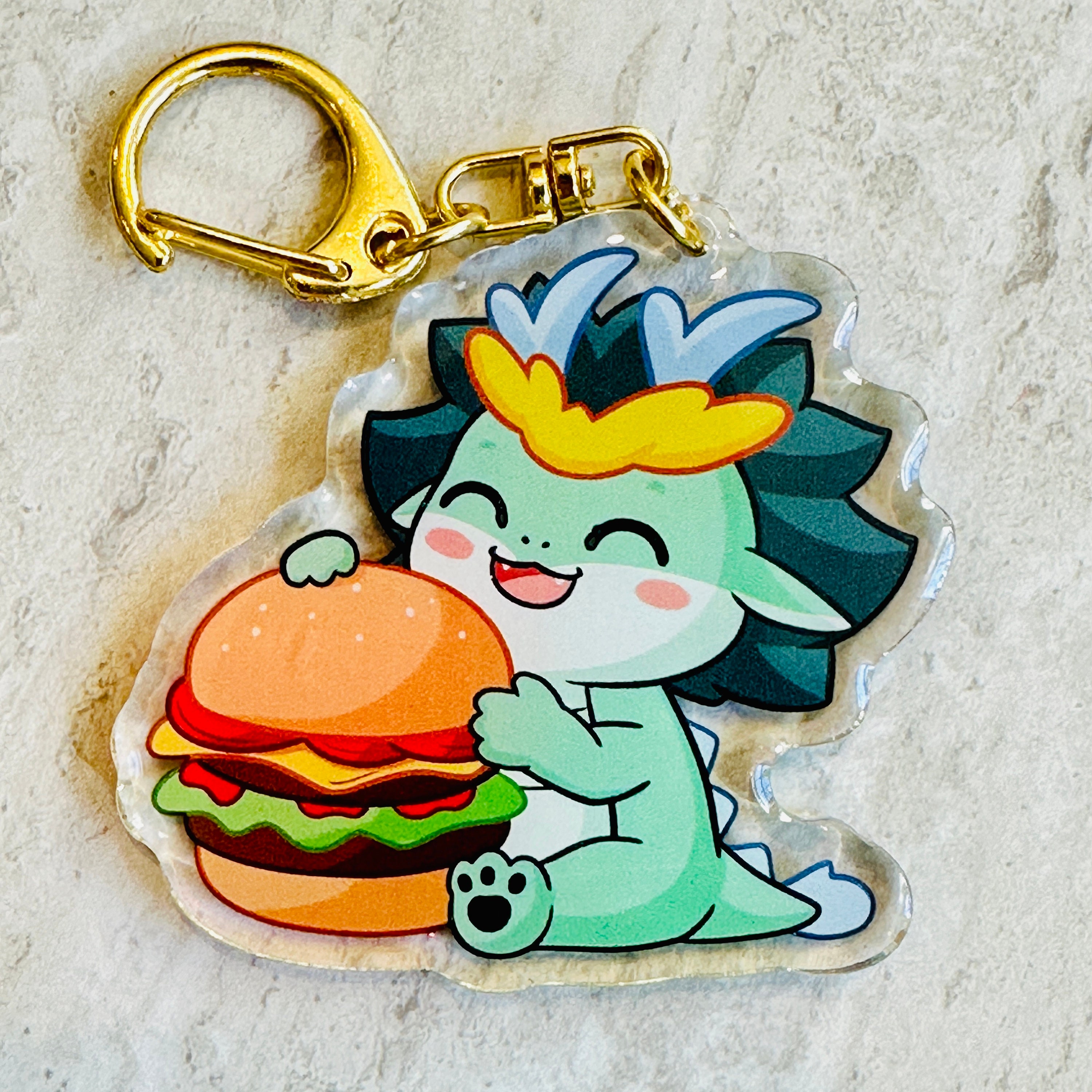 Cute Water Axolotl Dragon Food Boba Dumpling Ramen Acrylic Keychain ...