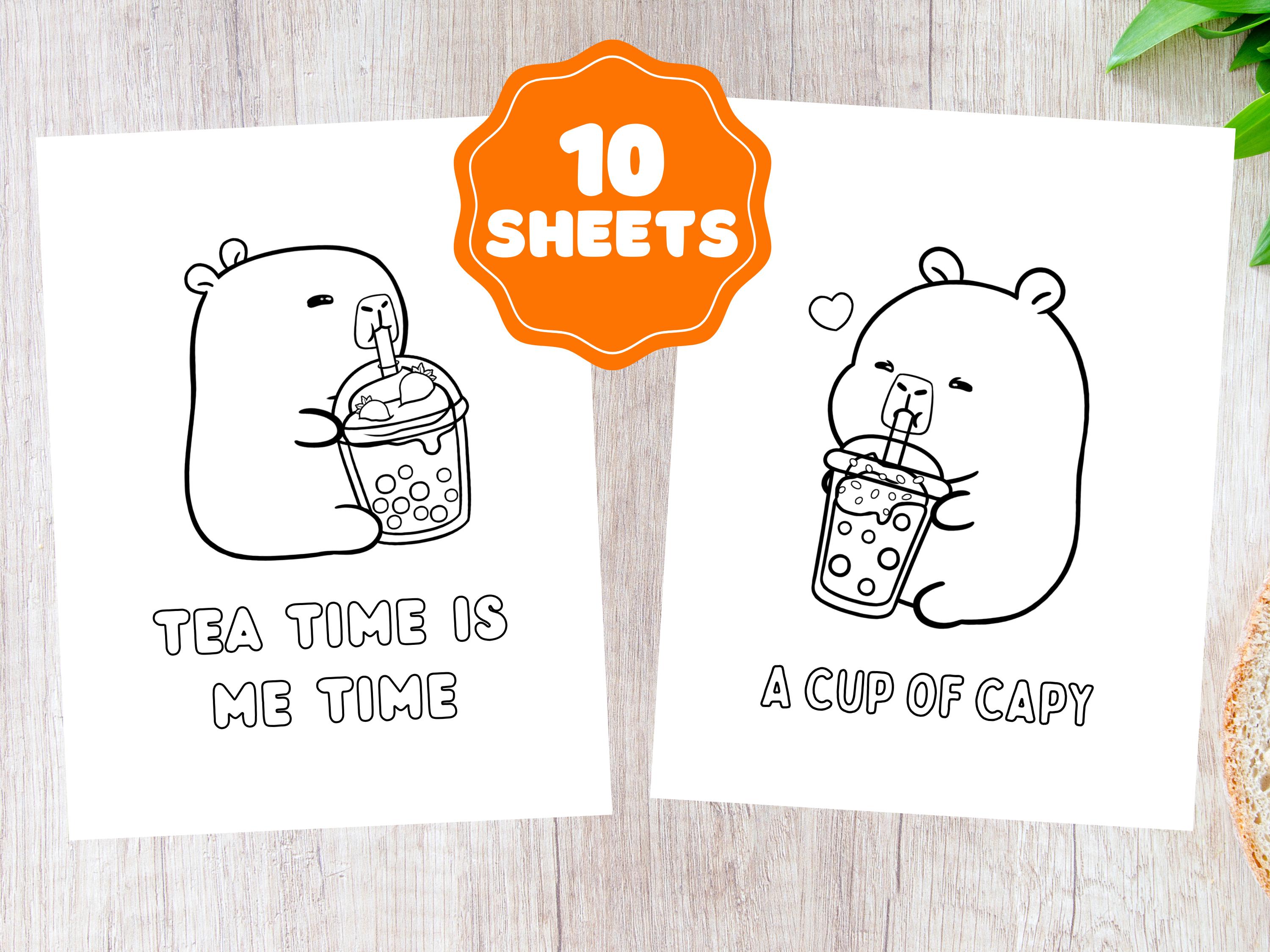 Capybara Coloring Pages Cute Kawaii Bold and Easy Coloring Pages ...
