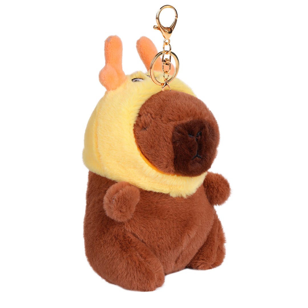 Capybara Plush Keychain With Free Sticker Sheets Dragon Hat Keychain ...