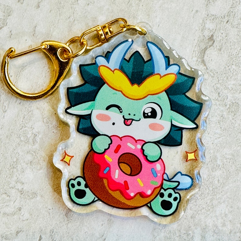 Cute Water Axolotl Dragon Food Boba Dumpling Ramen Acrylic Keychain ...