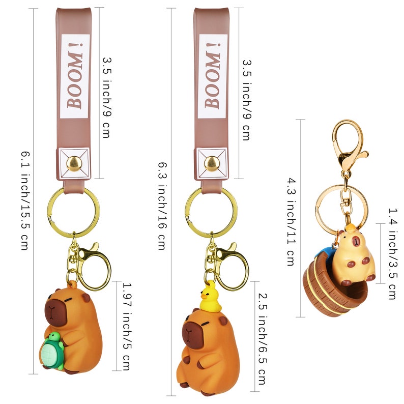 Capybara Keychain Cute Animal Lover Chill Figure Figurine Keychain ...