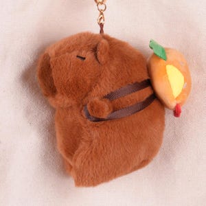 Capybara Plush Keychain With Adoption Certificate Burger Bag Key ...