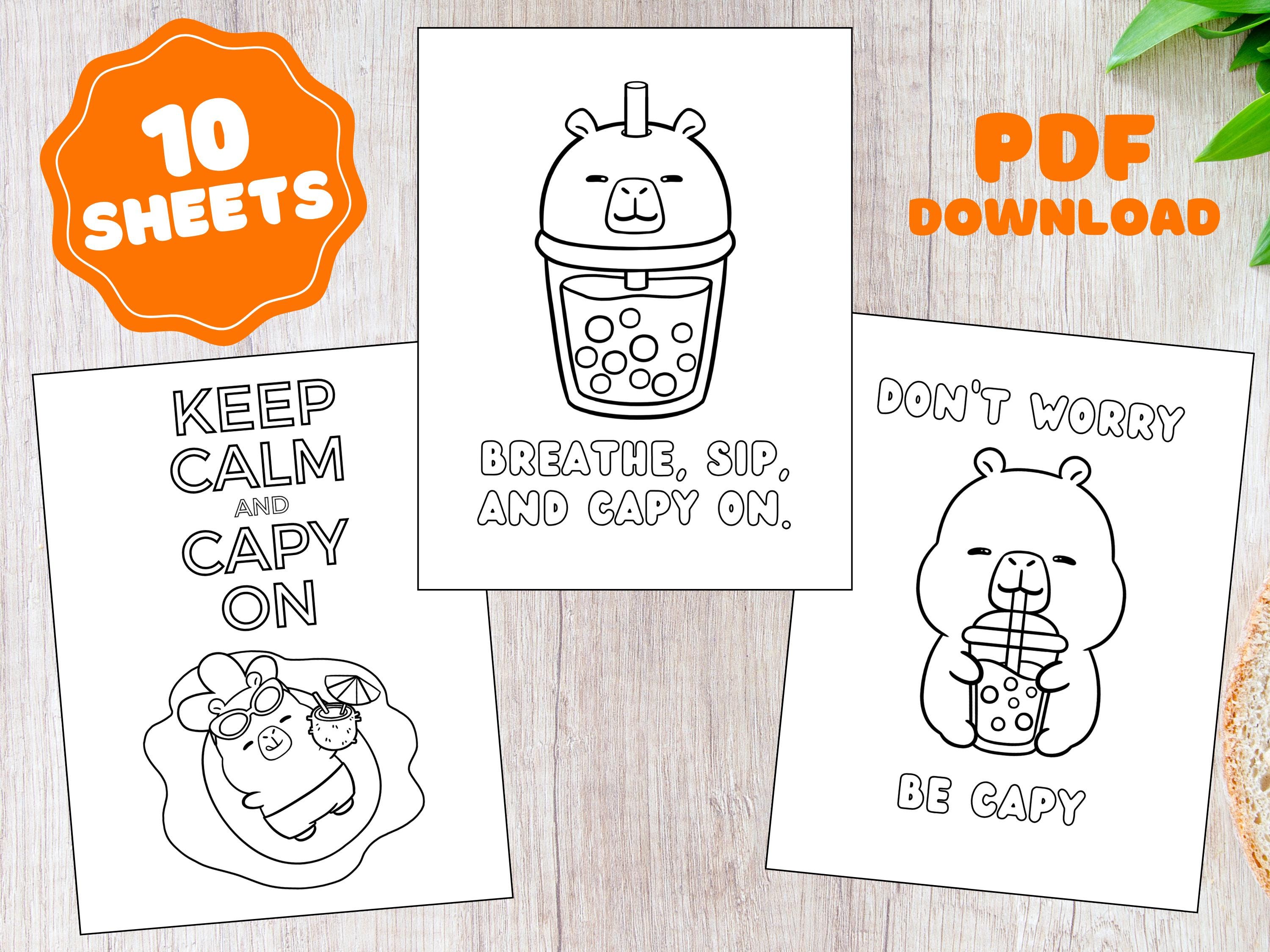 Capybara Coloring Pages Cute Kawaii Bold and Easy Coloring Pages ...
