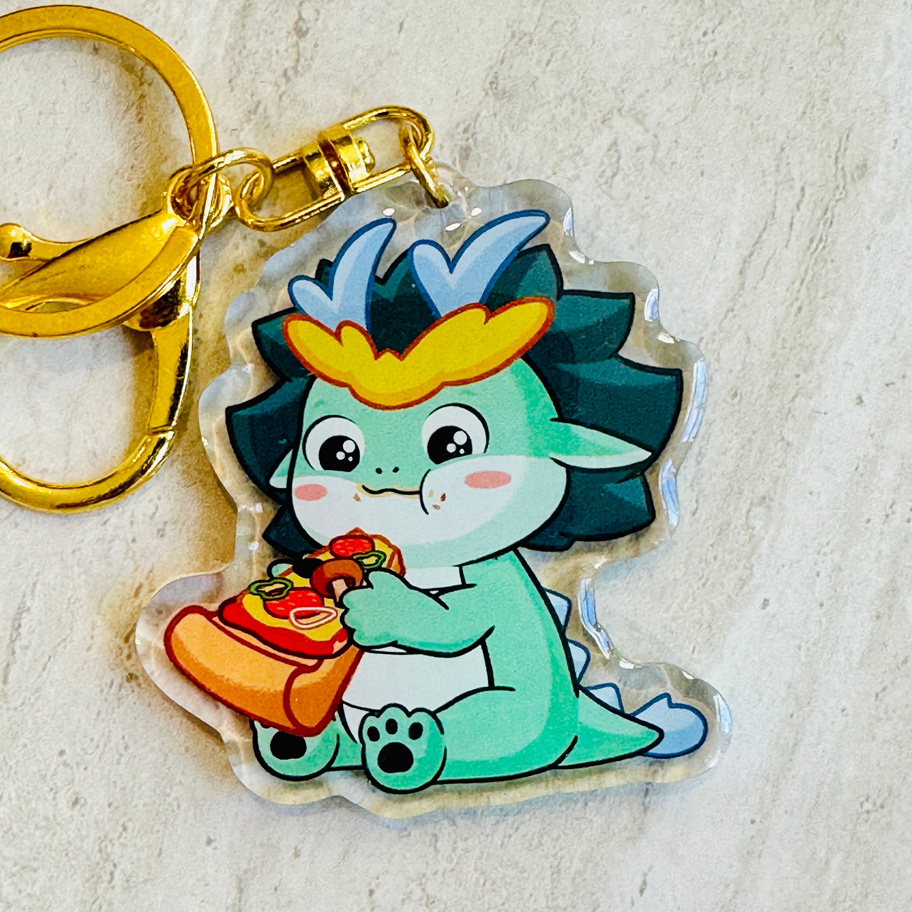 Cute Water Axolotl Dragon Food Boba Dumpling Ramen Acrylic Keychain ...