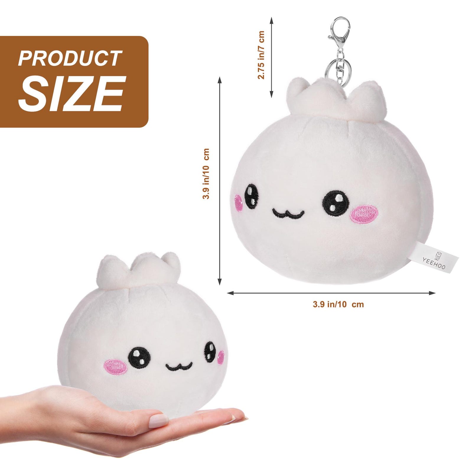 Dumpling Plush Bao Keychain Cute Kawaii Bun Key Accessory Gift Ideas ...