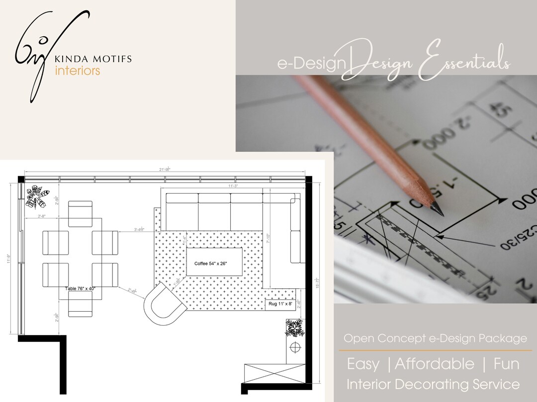Open Concept Furniture Layout Design Essentials E-design Package Floor ...