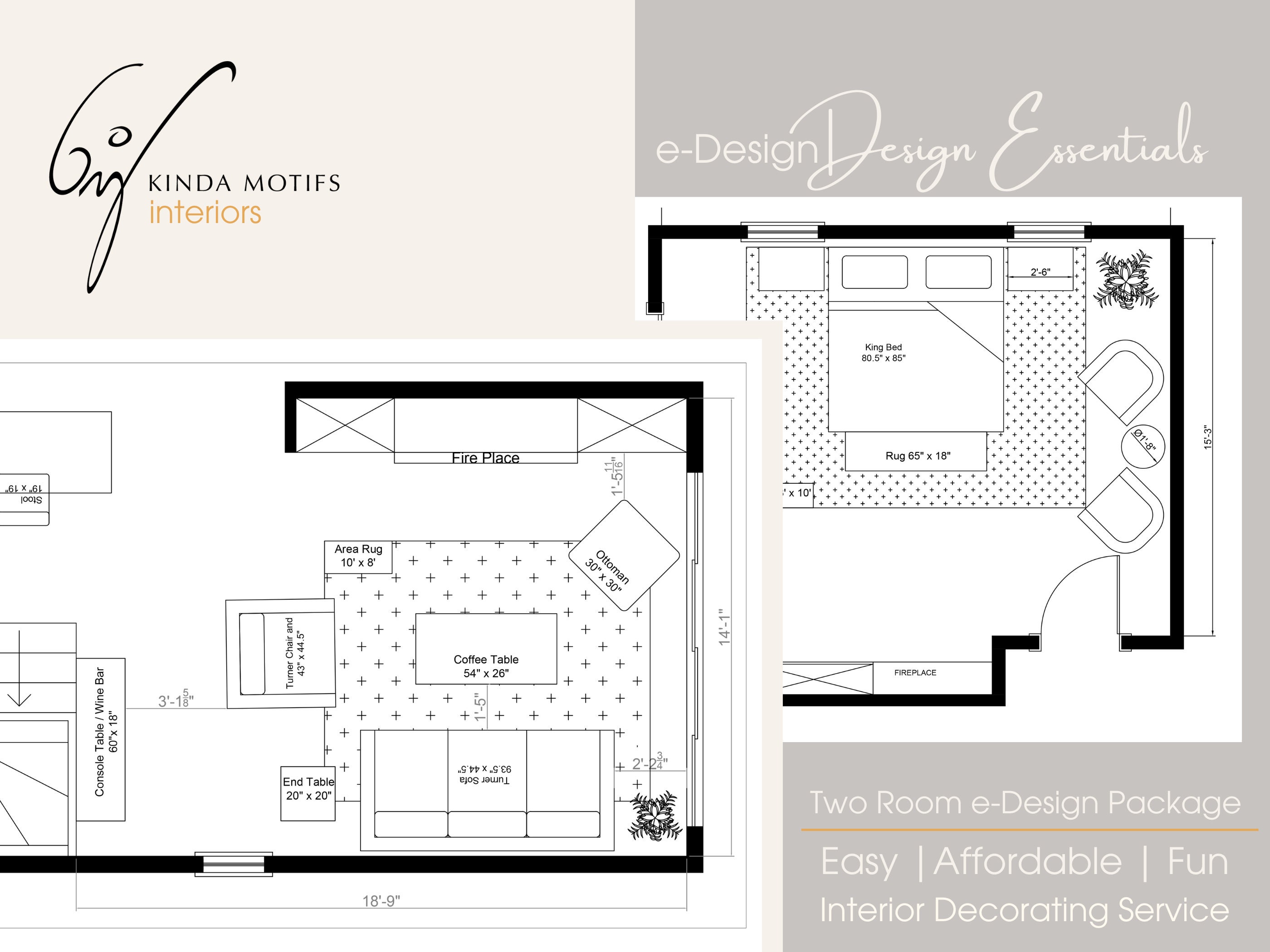 Two Room Floor Planning Bundle | Design Essentials | Furniture Layout ...