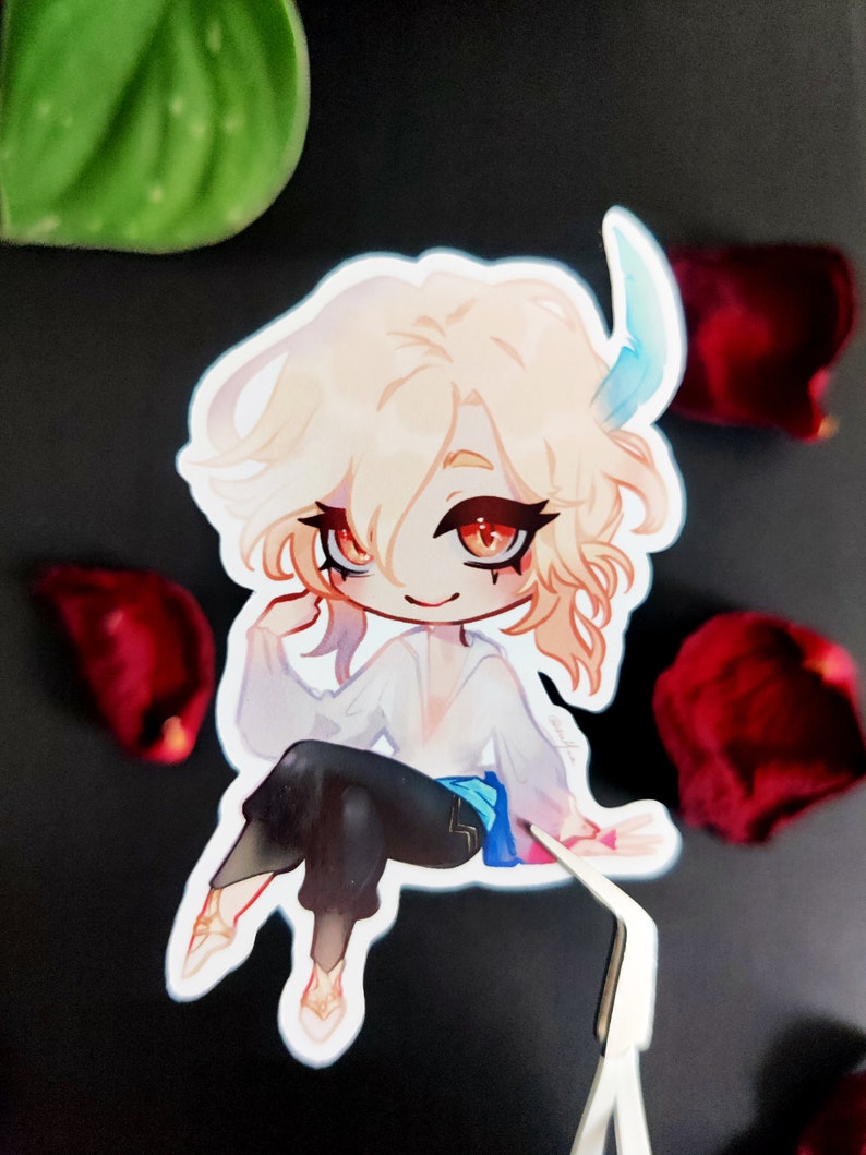 Genshin Impact Stickers Chibi Alhaitham, Kaveh & Neuvillette Glossy ...