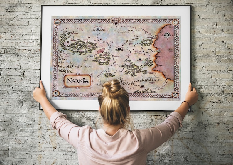 Narnia Map Wall Art, Narnia Canvas, Map of Narnia, Narnia Print, Narnia ...