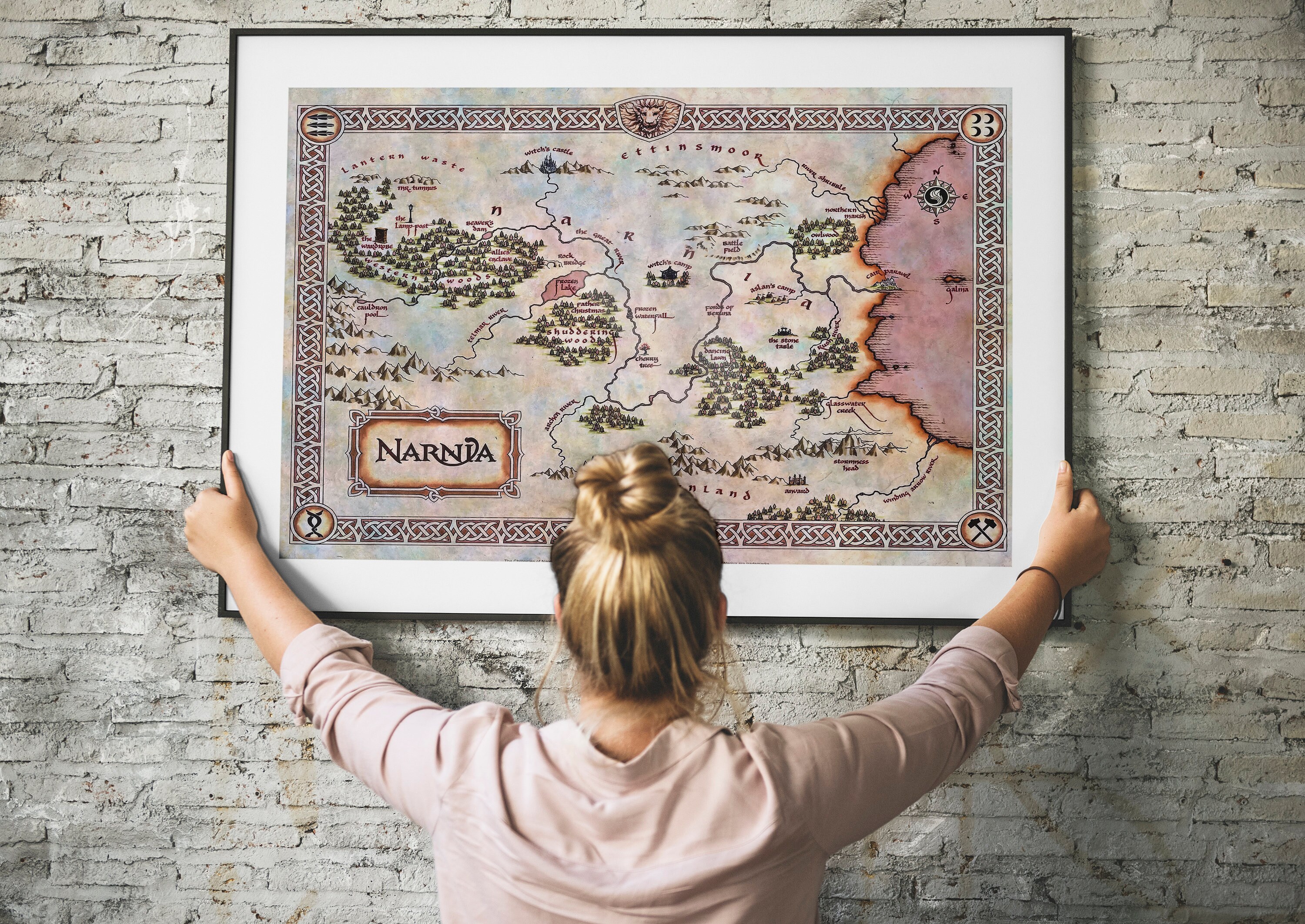 Narnia Map Wall Art, Narnia Canvas, Map of Narnia, Narnia Print, Narnia ...