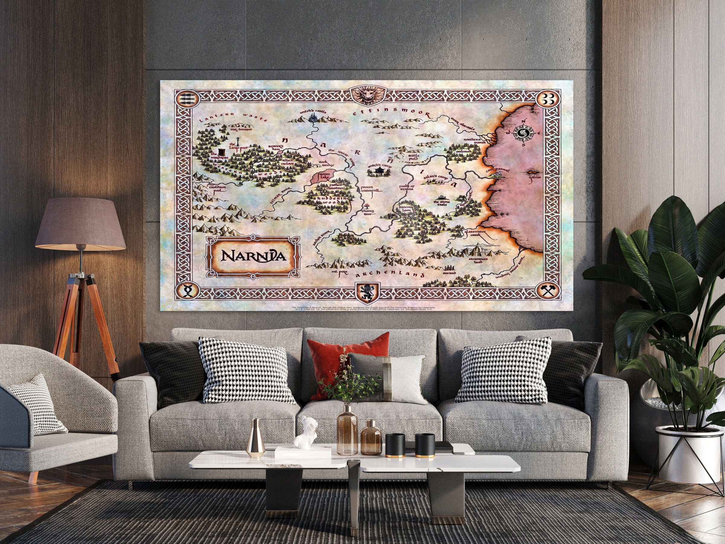 Narnia, Narnia Map, Narnai Printable, Narnia Map Poster, Fantasy Map ...