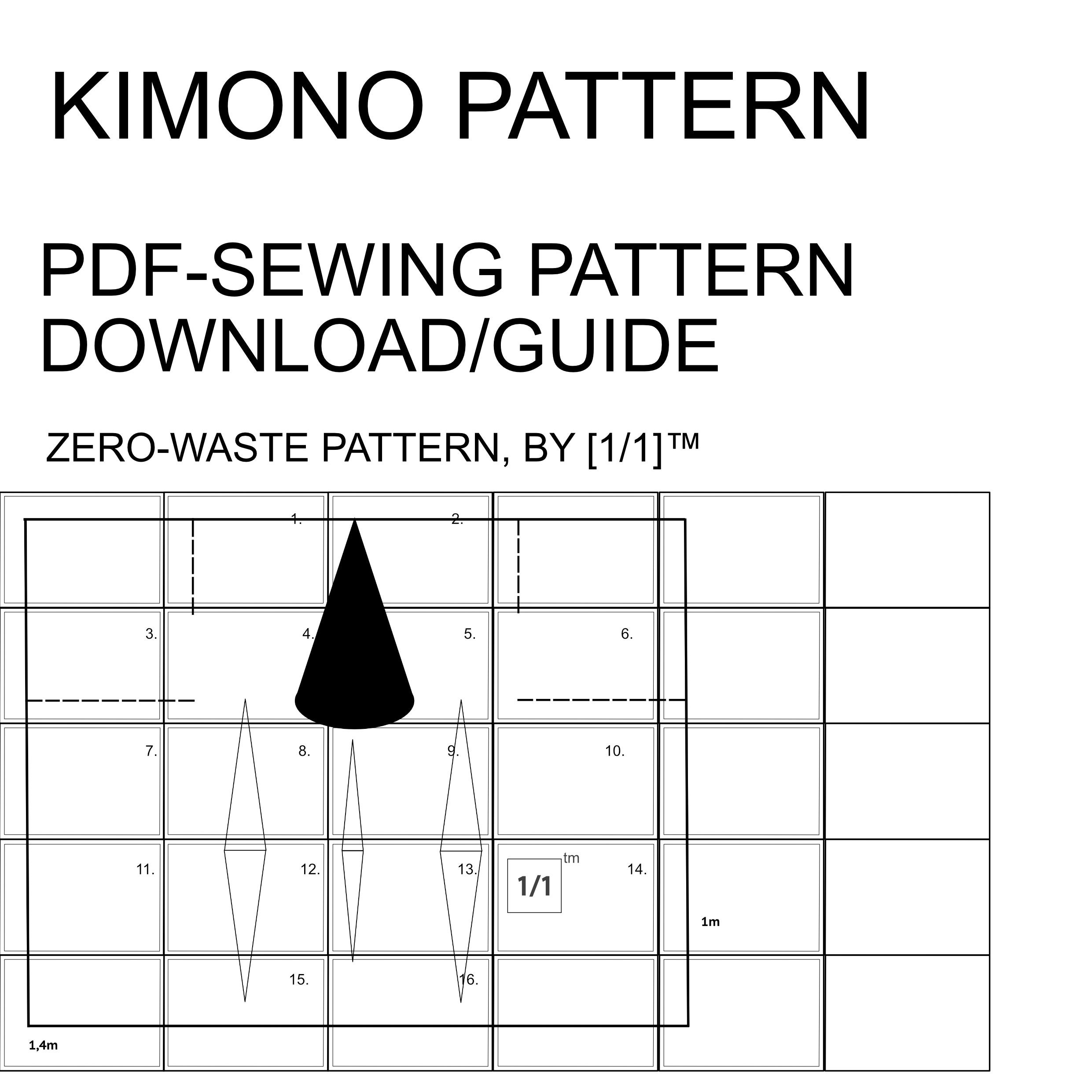 Kimono One-cut Zero Waste Pattern by Oneofone™ - Etsy