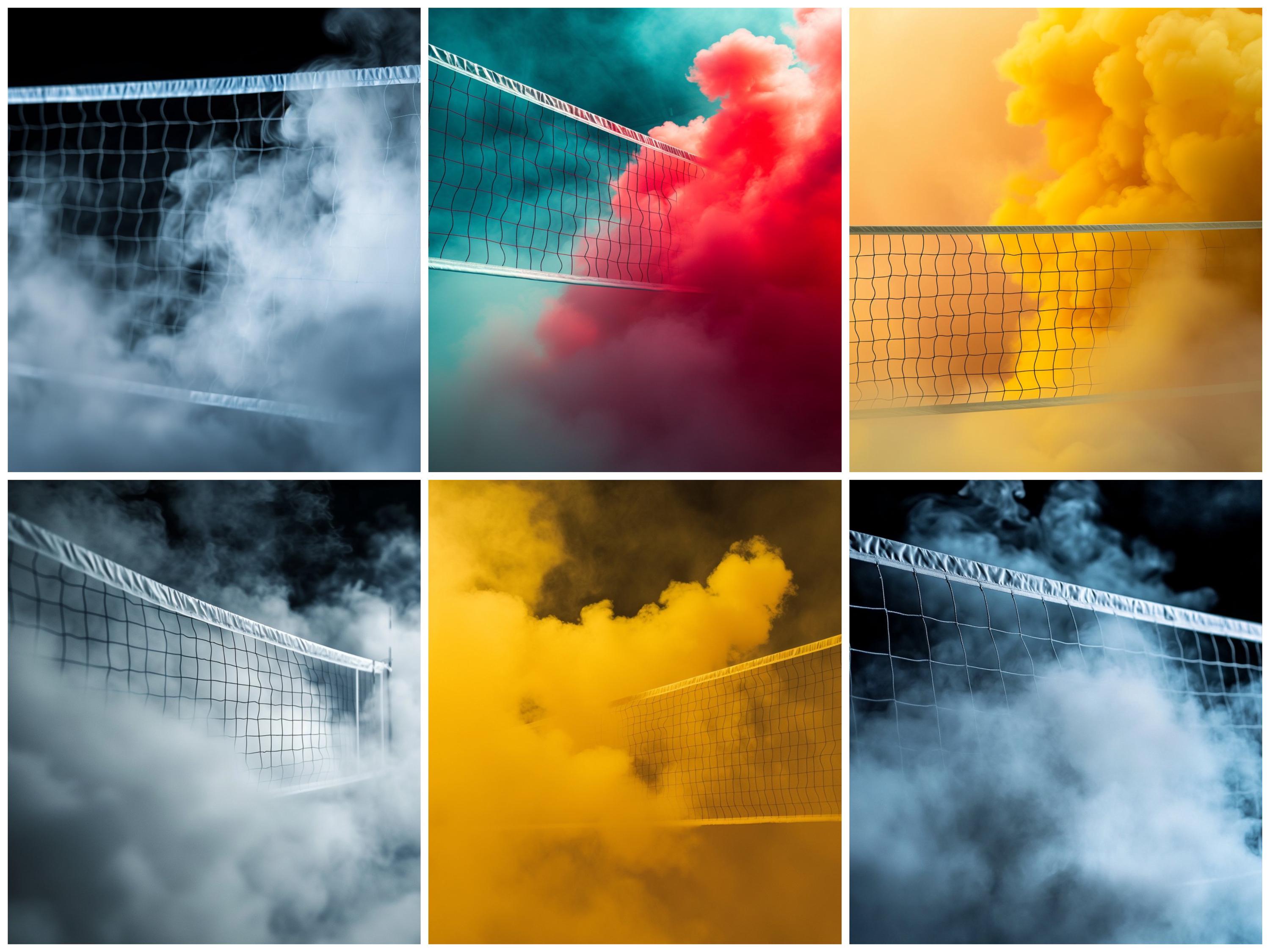 24 Volleyball Digital Backdrops, Fog Smoke Volleyball Sports Virtual ...