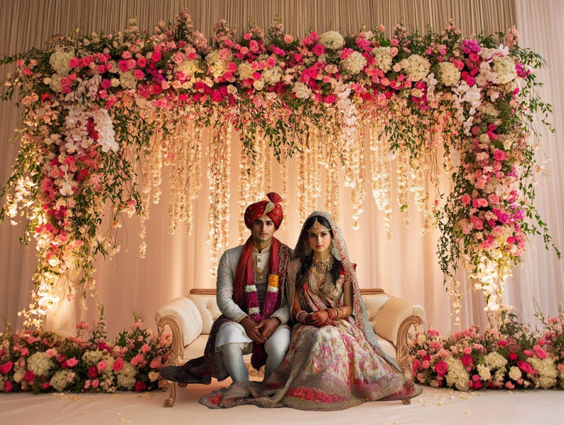 Indian Wedding Digital Backdrops: Elegant Decor Photo Overlays (28 .png ...