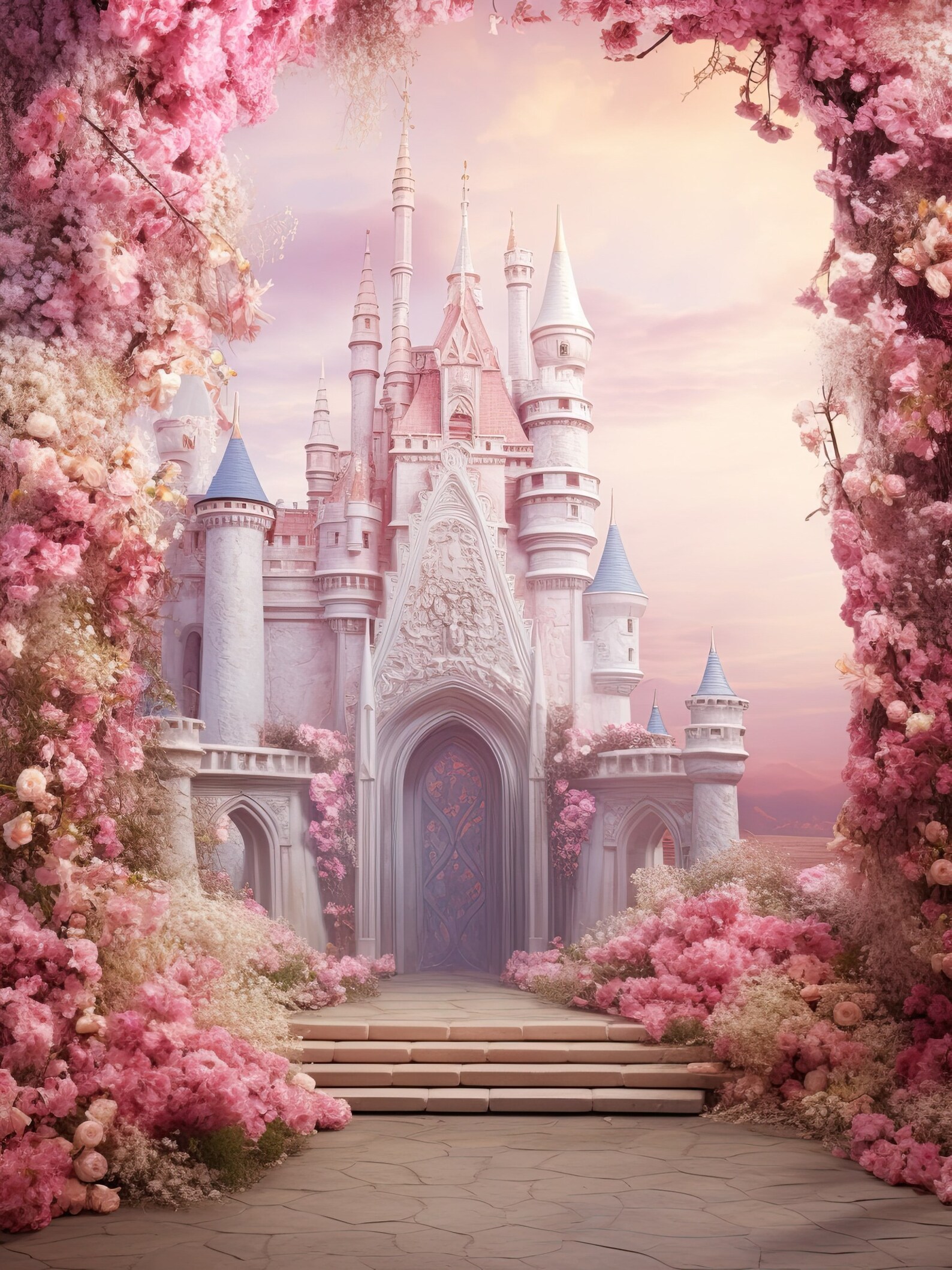Castle Digital Backdrop, Fairytale Photo Background, Digital Download ...