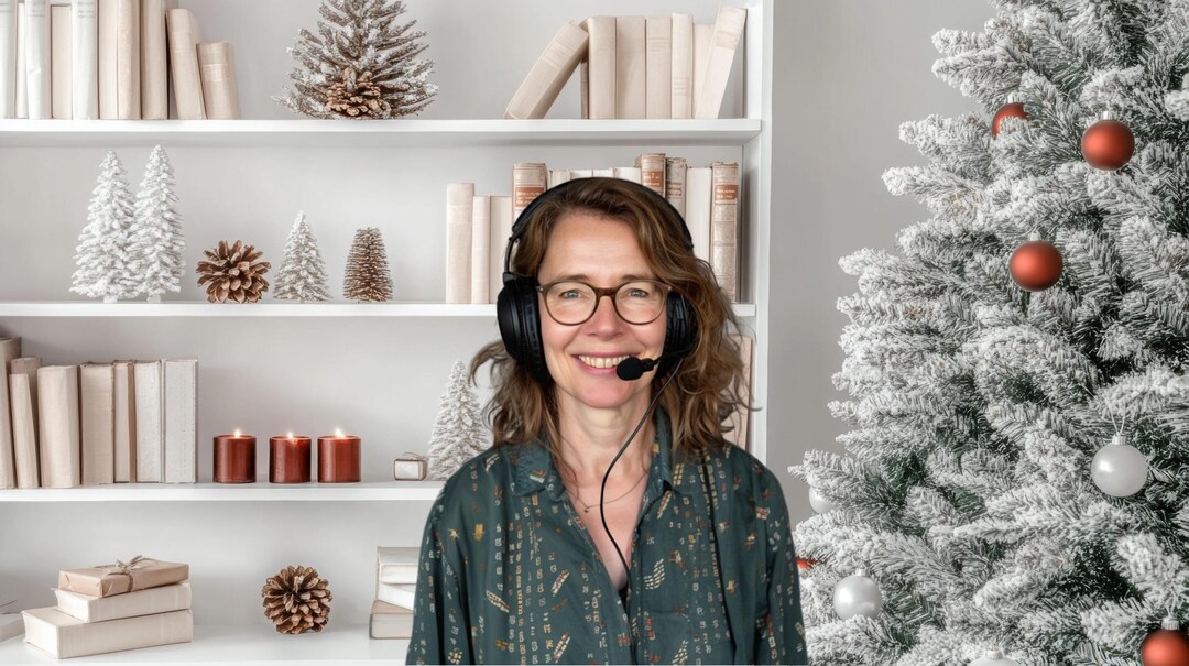 Zoom Background With Christmas Decorations, Shelves Virtual Background ...