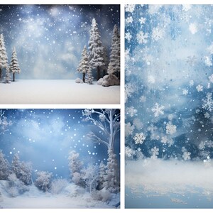 Winter Snowy Decor Digital Backdrop, Christmas Virtual Background, - Etsy