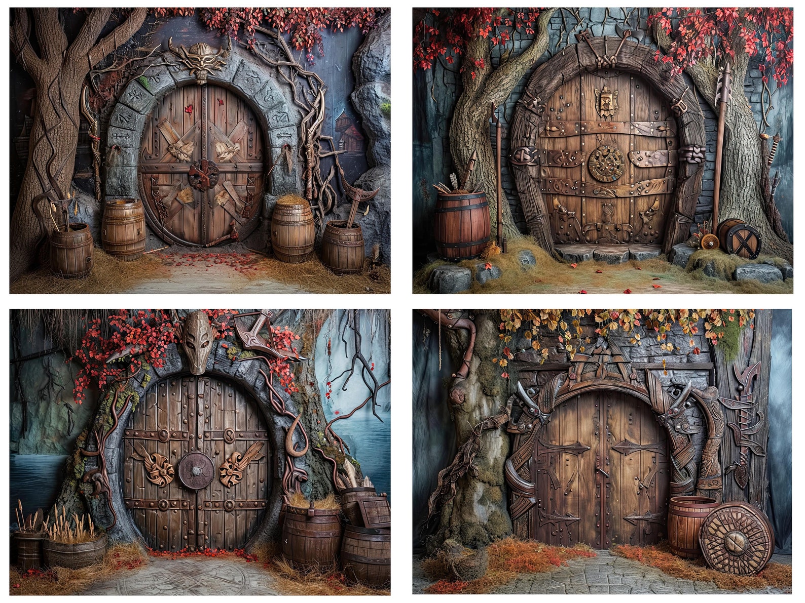 Viking Digital Backdrop, Fantasy Birthday Party Background, Digital ...