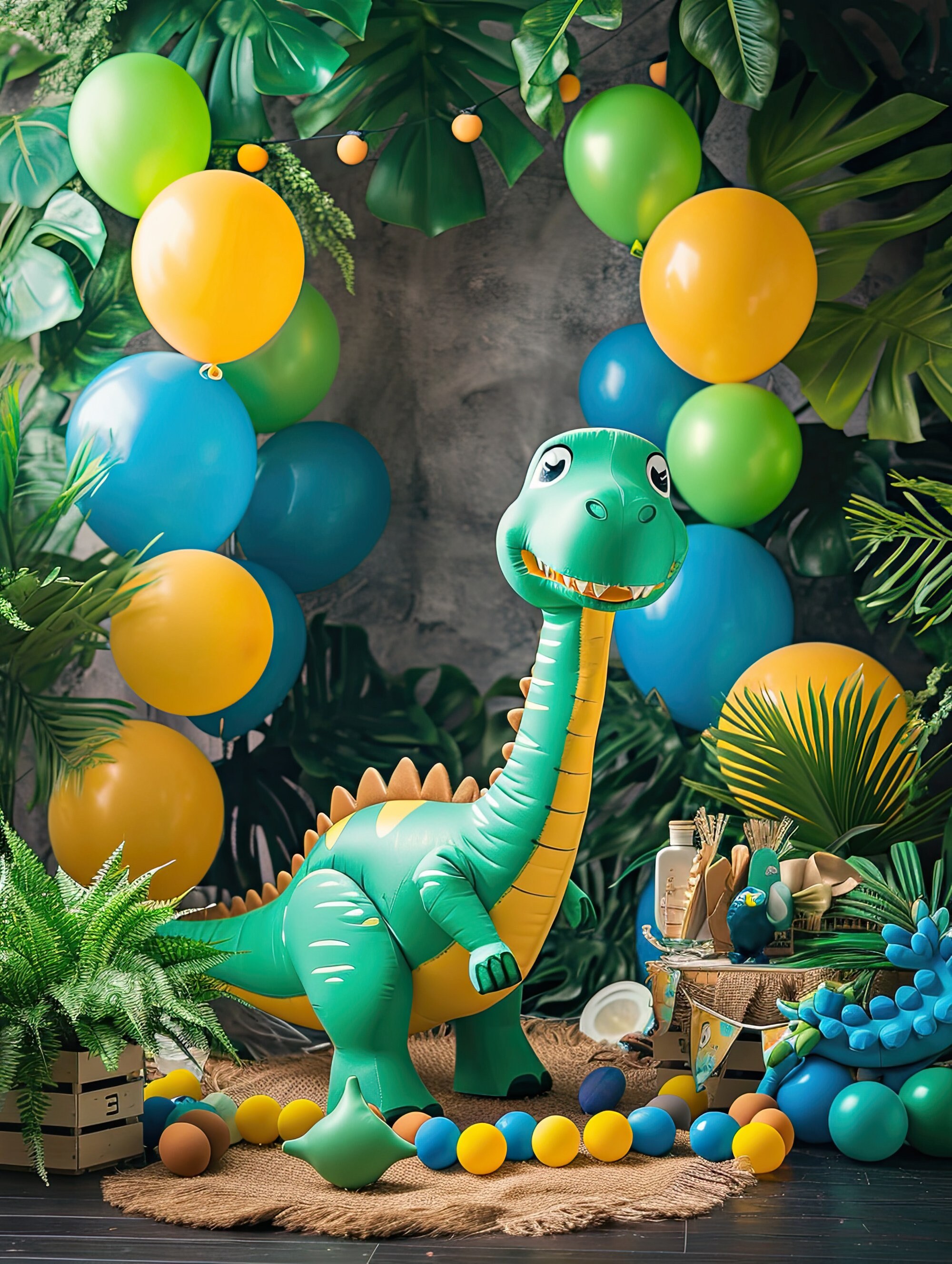 Dinosaur Digital Backdrop, Dino Birthday Party Picture Background ...