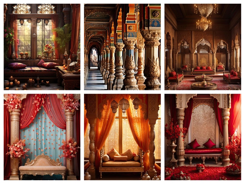 Indian Decor DIGITAL Backdrop II, Indian Home Wallpaper, Bollywood ...
