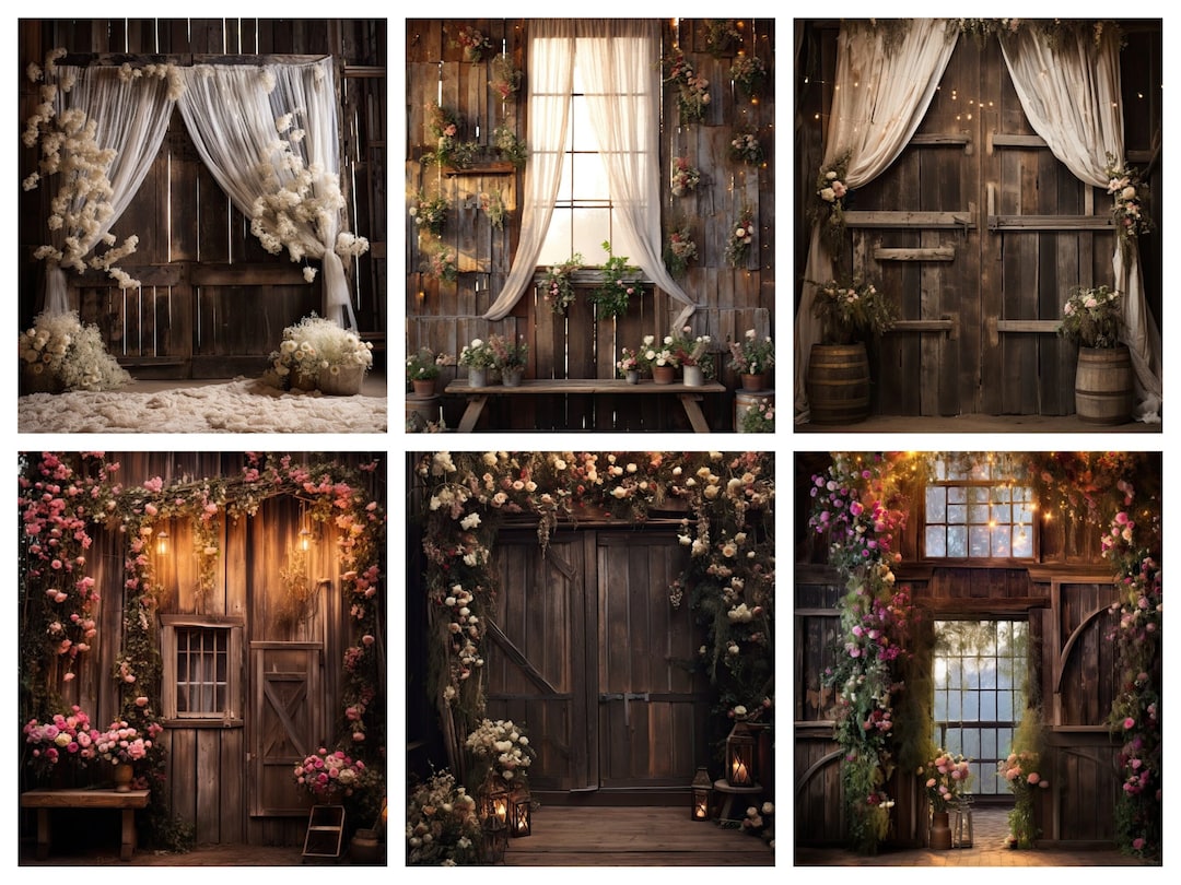Wooden Rustic Barn Digital Backdrop, Boho Wedding, Western Wedding ...