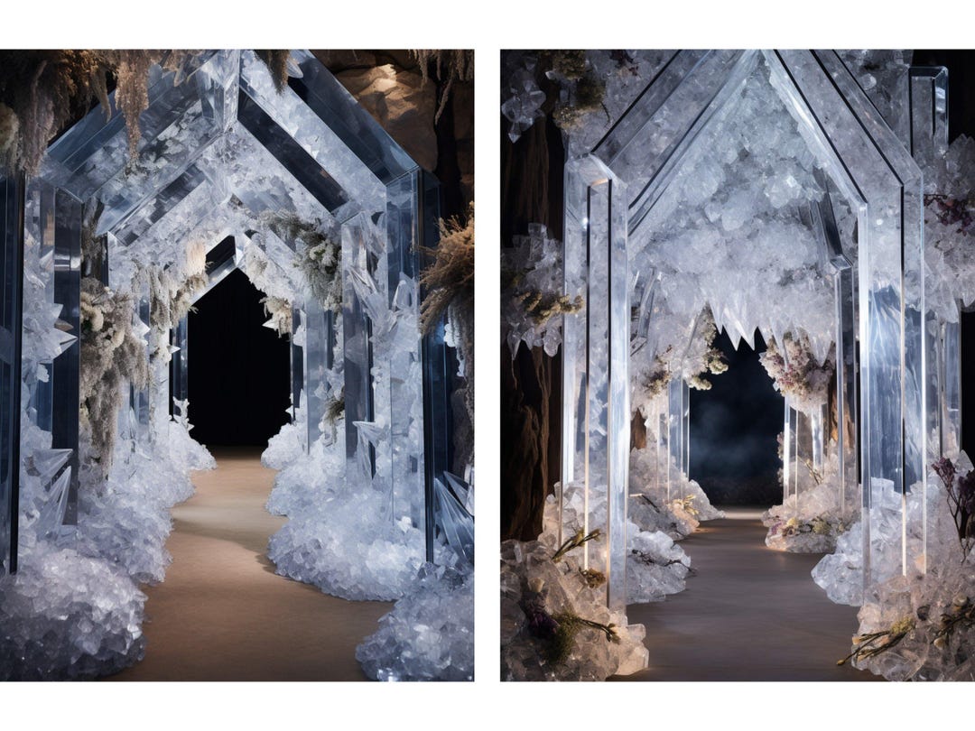 Geode Crystal Arch Wedding Digital Backdrop, Photoshop Overlay Editing ...
