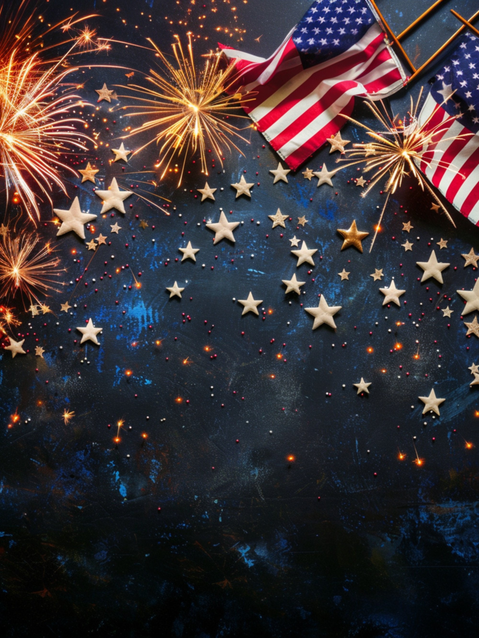 July 4th DIGITAL Backdrop, American Flag, Family Party Virtual ...