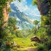 Dinosaur Photo Digital Backdrop, Dino Fantasy Birthday Party Background ...