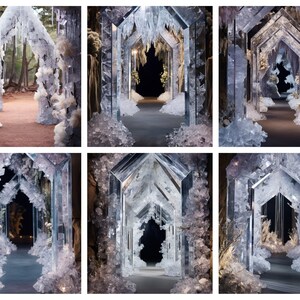 Geode Crystal Arch Wedding Digital Backdrop, Photoshop Overlay Editing ...
