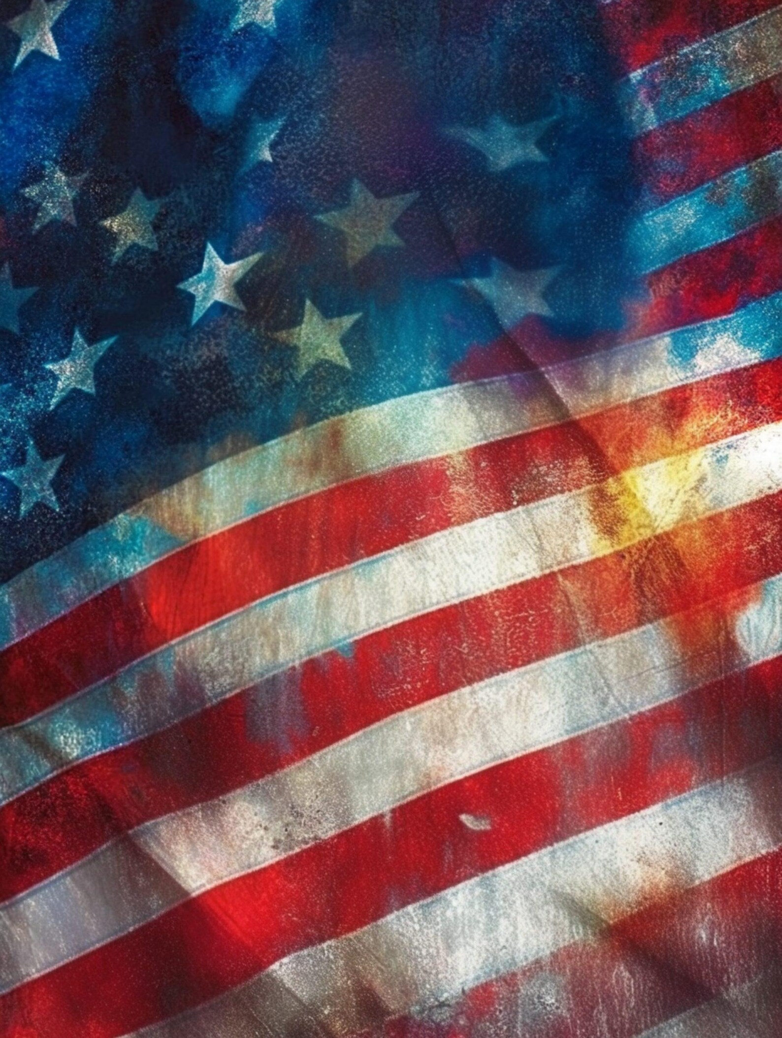 American Flag Digital Backdrop, Patriotic Superhero Virtual Background ...