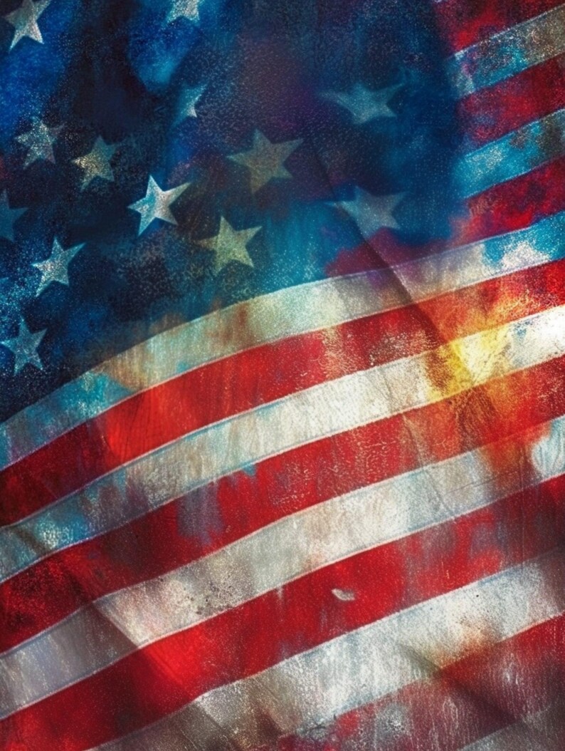 American Flag Digital Backdrop, Patriotic Superhero Virtual Background ...