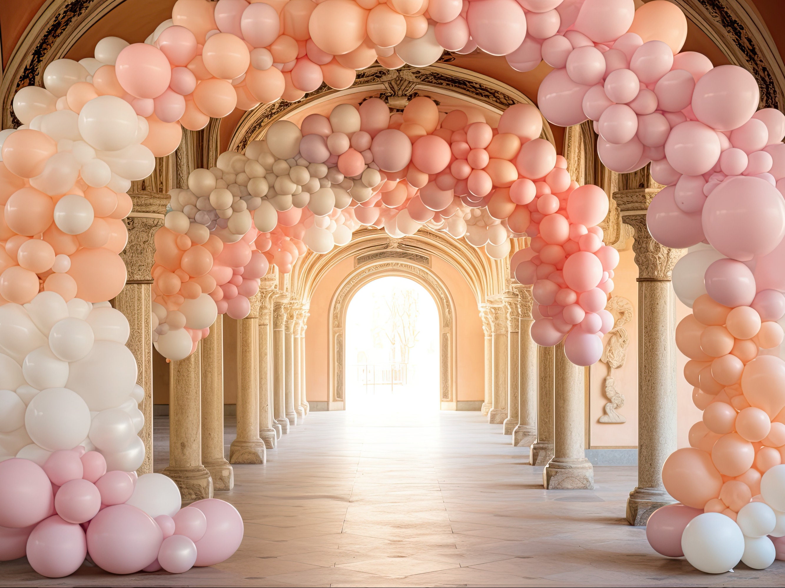 Balloon Garland Arch Digital Backdrop, Birthday, Maternity and Wedding ...