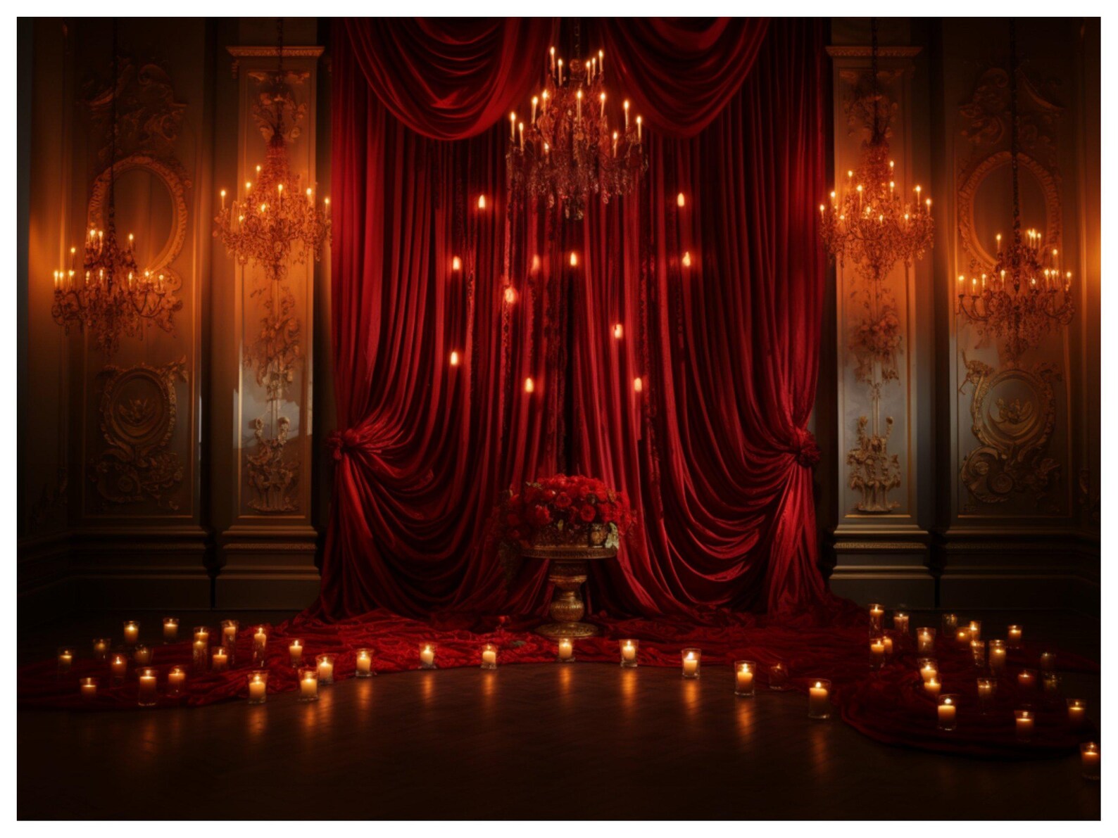 12 Red Velvet Curtains Digital Backdrops for Maternity or Wedding ...