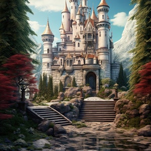 Fairytale Castle DIGITAL Backdrop, Storybook Birthday Party Background ...
