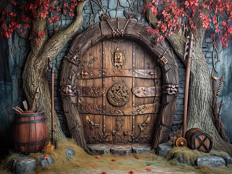 Viking Digital Backdrop, Fantasy Birthday Party Background, Digital ...